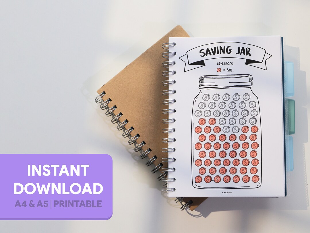 Printable Savings Tracker Saving Jar A4 & A5 Savings - Etsy