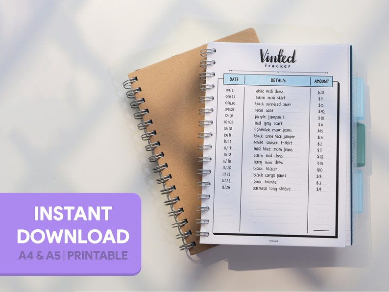 Printable Vinted Sales Tracker A4 & A5 Sales Template Sales Overview ...