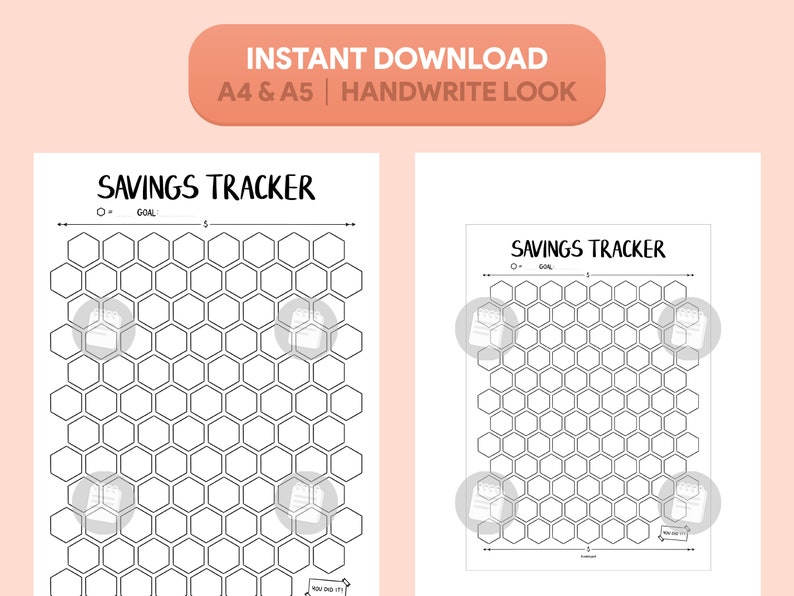 Printable Savings Tracker 100 Honey Blocks A4 & A5 Savings Challenge ...