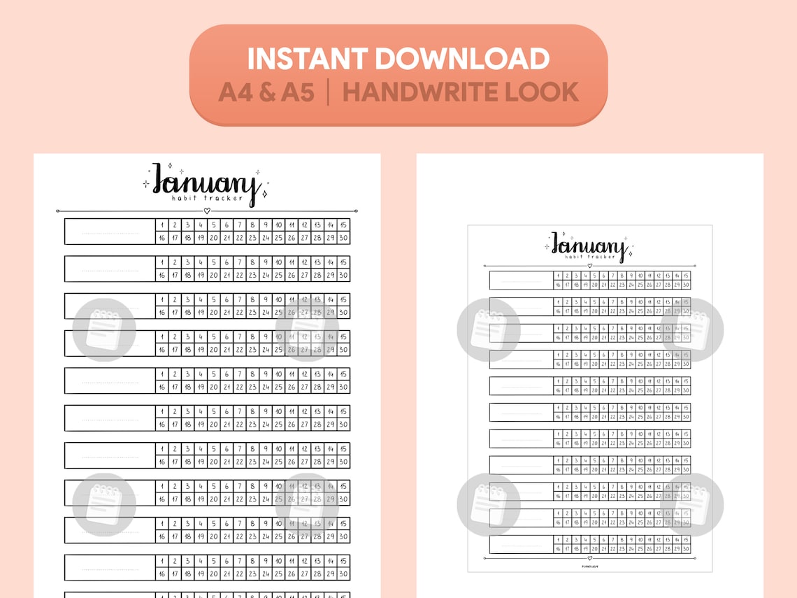 Printable Habit Tracker A4 & A5 Habit Tracking Monthly Habit Daily ...