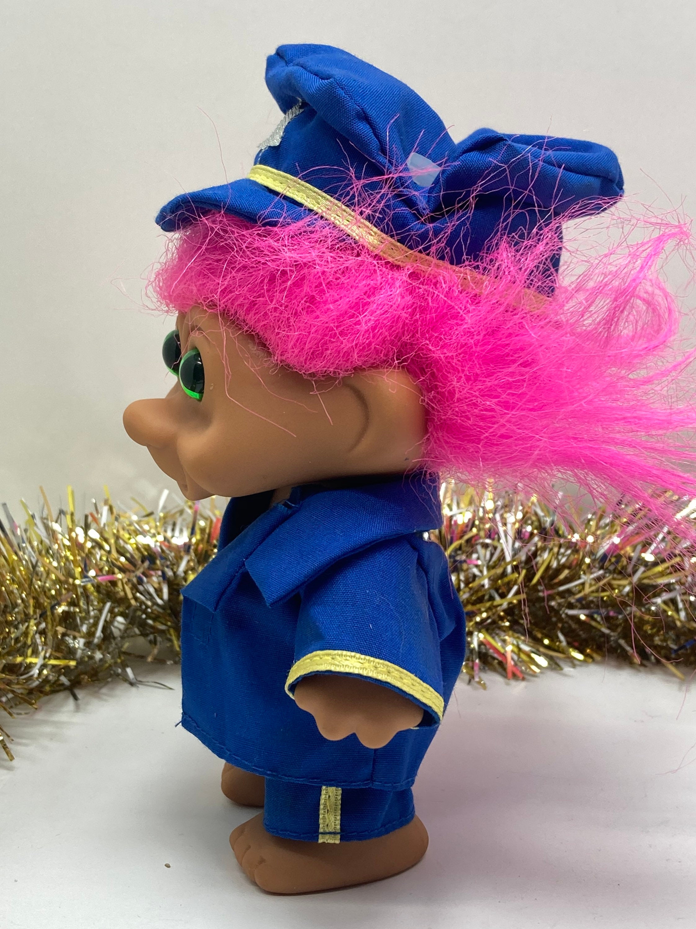Troll Vintage Collectible TNT 1991 Large 5 Troll Doll Pink Hair Police ...