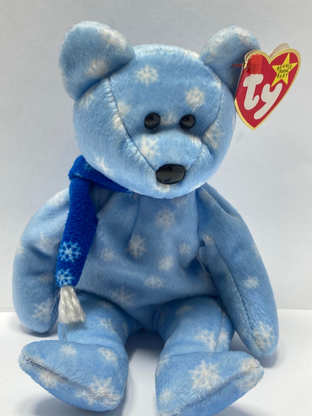 Ty Beanie Babies 1999 Holiday Teddy Bear Plush Toy Blue Fast Free ...