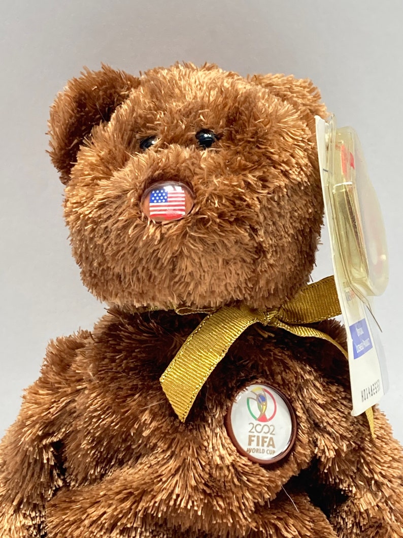 Ty Beanie Baby CHAMPION the FIFA Bear You Choose Soccer Bear USA ...
