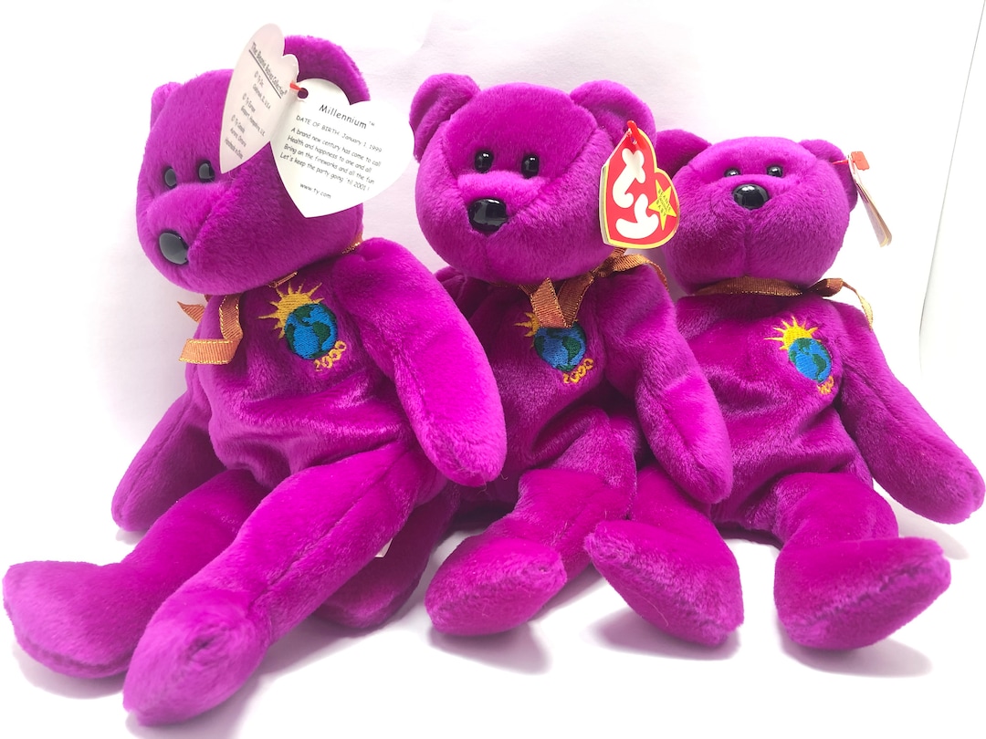 Ty Beanie Babies Millennium “millenium” Bear 1999 Retired Hang & Tush ...