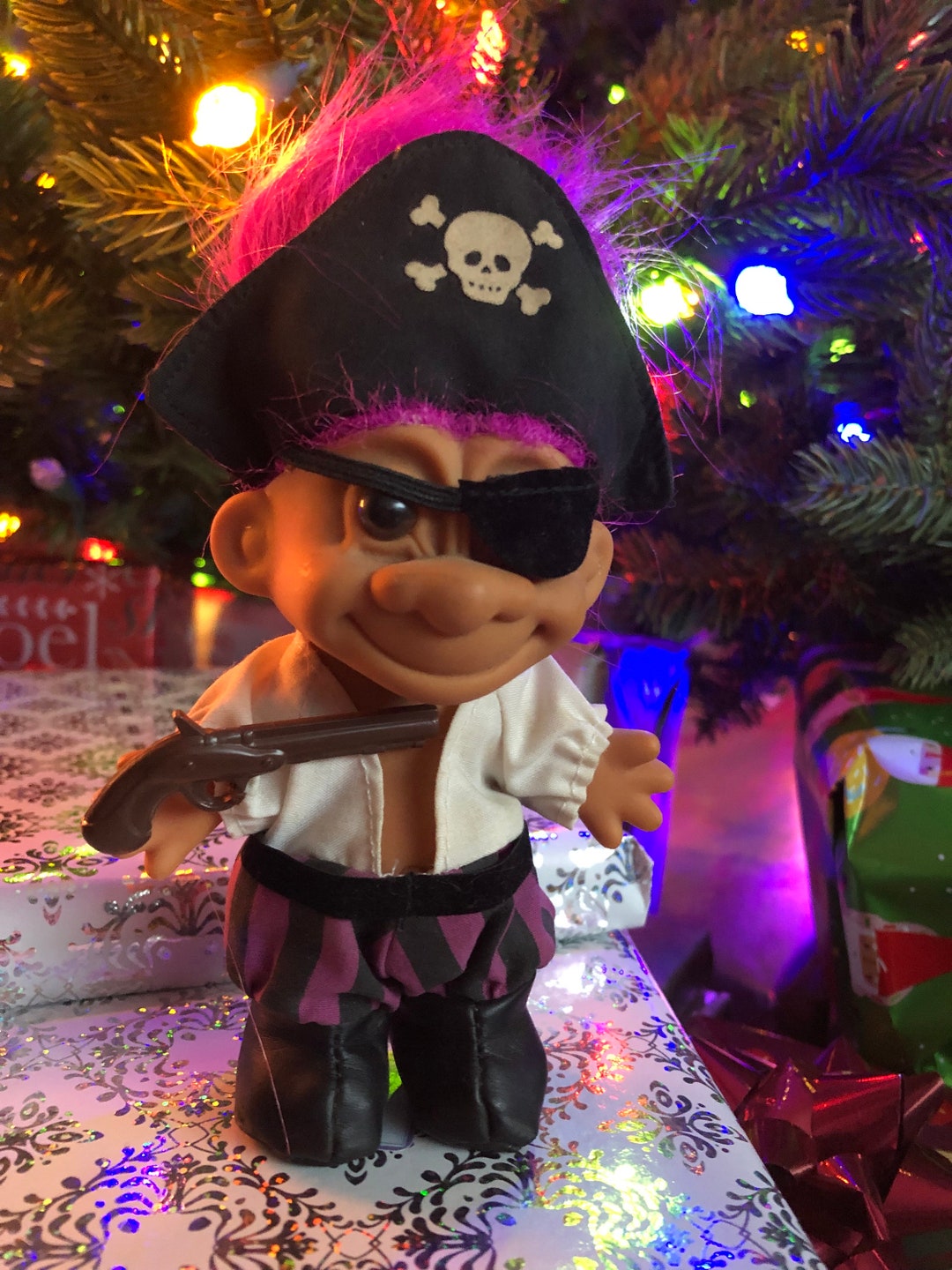 Troll Vintage Russ Berrie Troll Dolls PIRATE Purple Hair All Original 5 ...