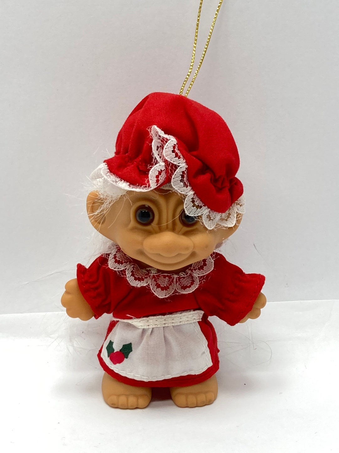 Troll Vintage Russ Mrs Santa Claus Troll Doll 3 Christmas Ornament ...