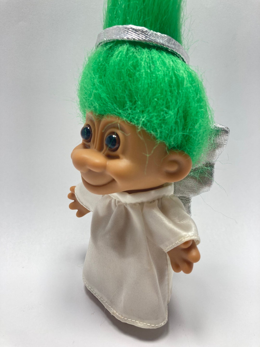 Troll Vintage Russ Berrie Troll Dolls Christmas Angel Green Hair Silver ...