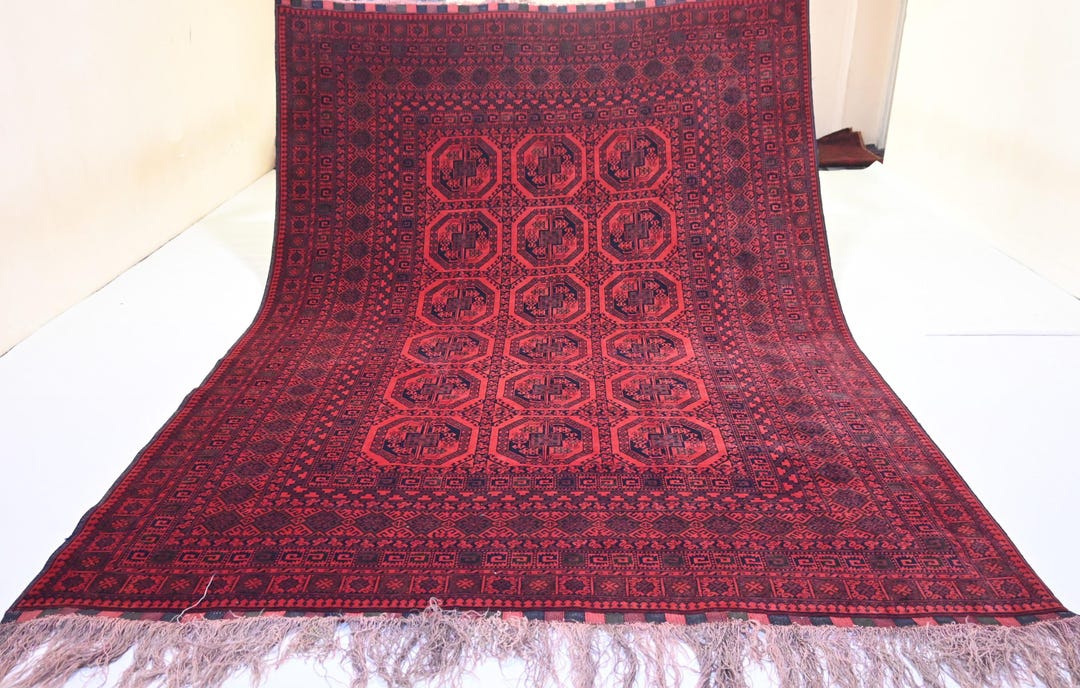 1960s Turkmen Tekke Rug 7x10, Handmade Wool Ersari Rug - Etsy