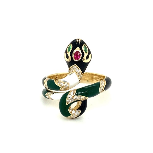 Enamel Snake Ring - Etsy