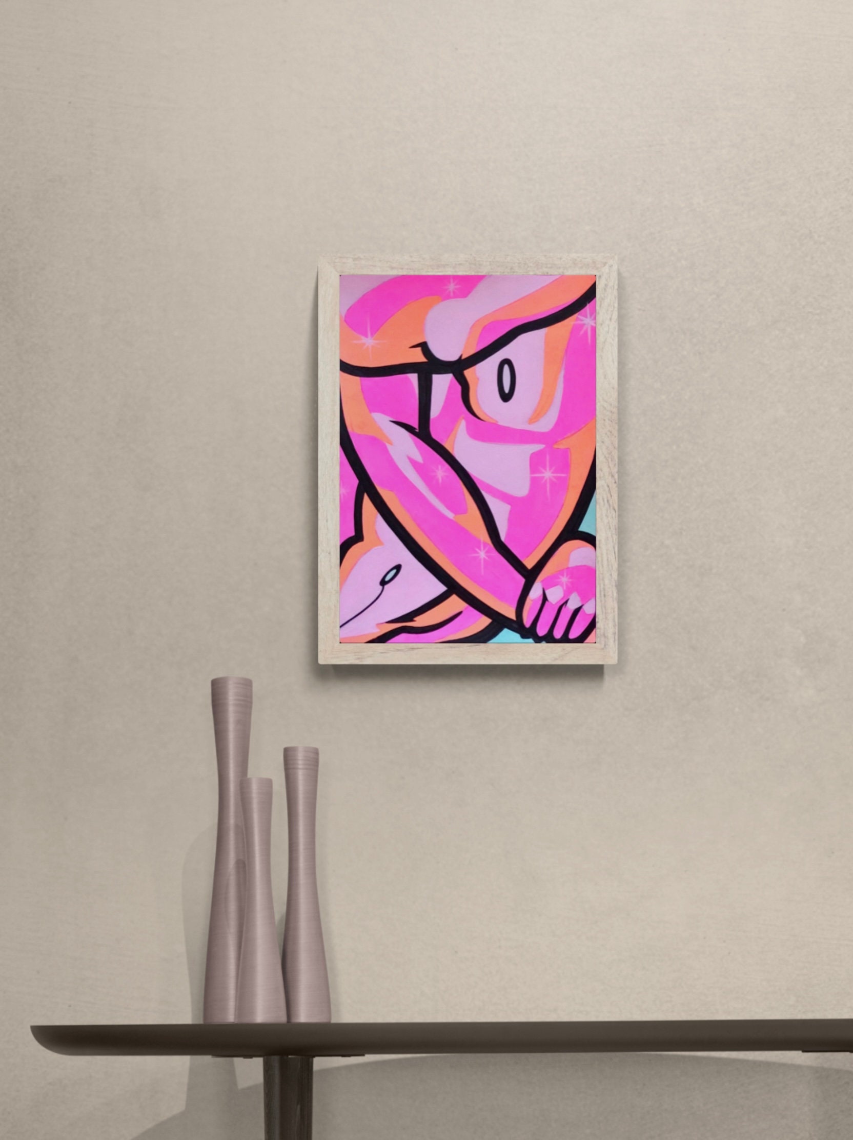 Male Body, Portrait of a Handsome Man, Acrylic Painting on Paper, Pop ...