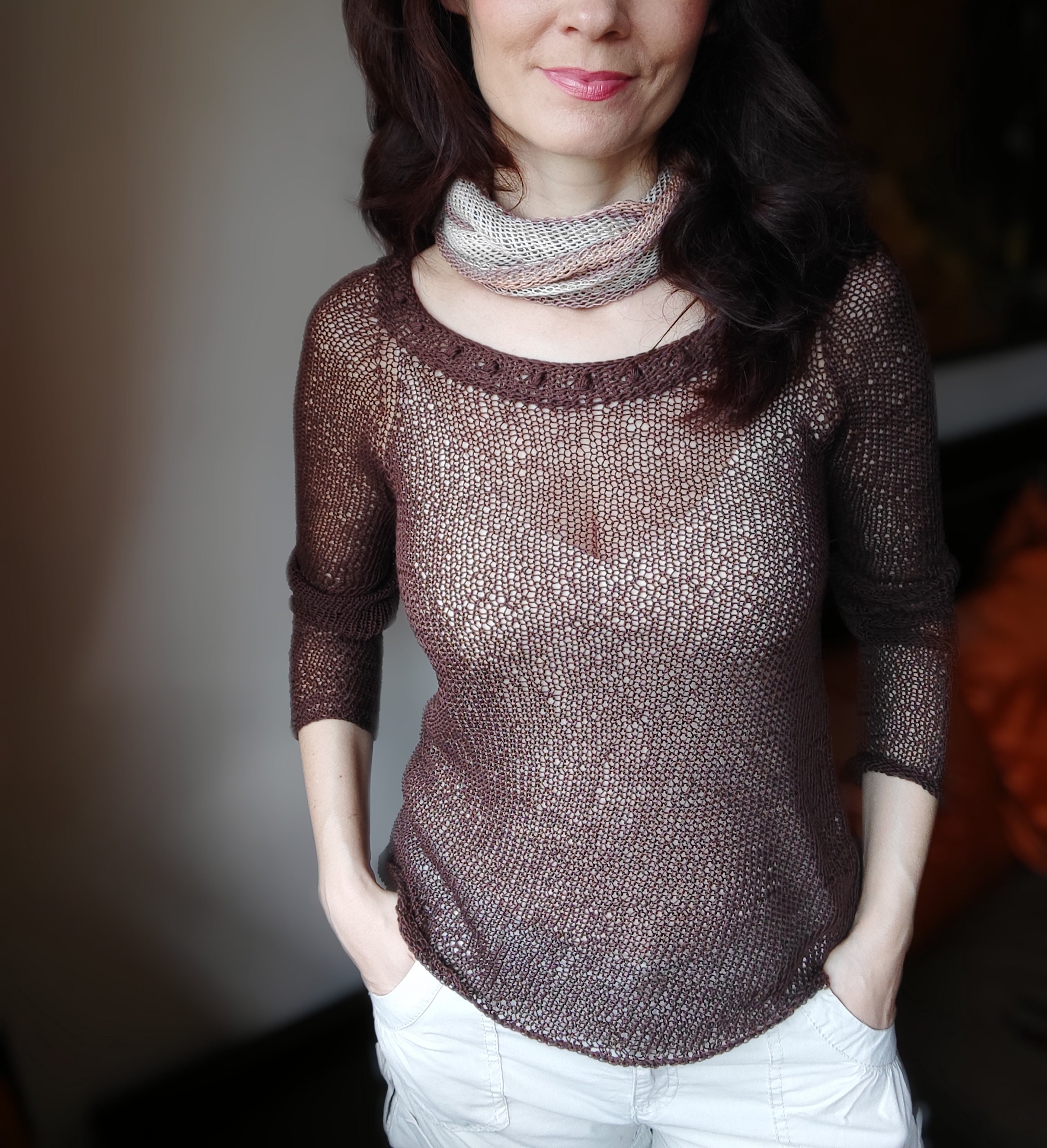 Knitting Pattern English and Polish Bottom-up Sweater in - Etsy