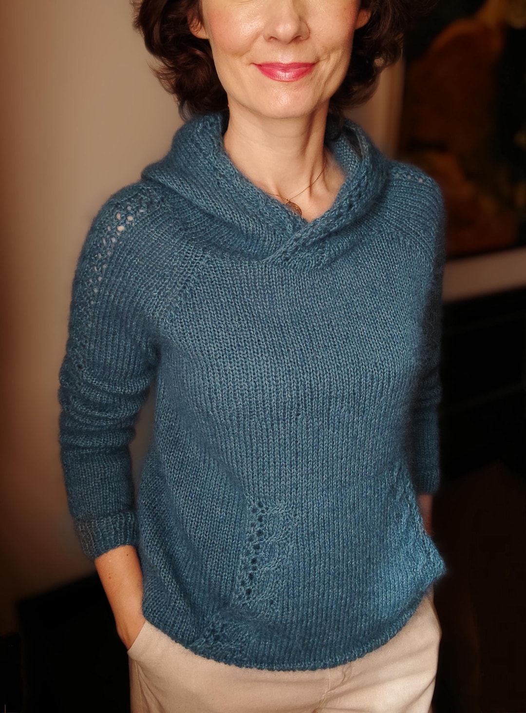 Willow PDF Knitting Pattern Bottom up Sweater in the Round Woolycottage ...