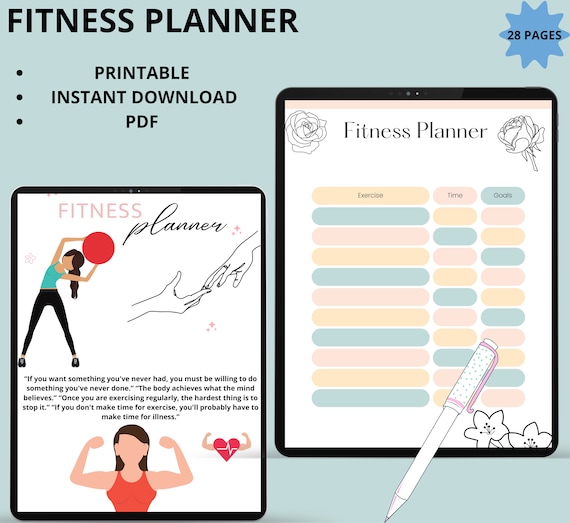Fitness Planner Weight Loss Tracker BUNDLE Workout Planner - Etsy