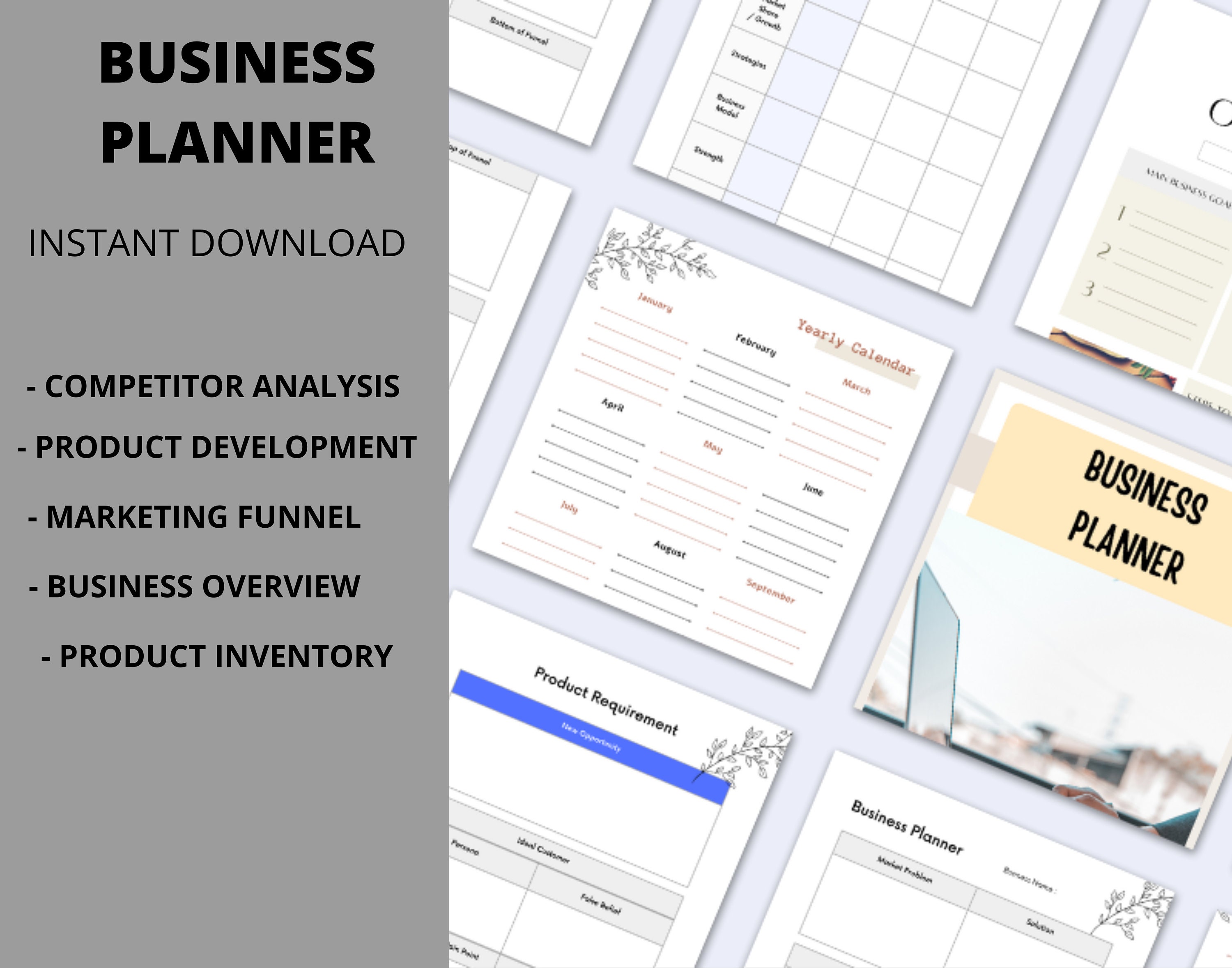 Business Planner Printable | Canva Planner PDF | Digital Business ...