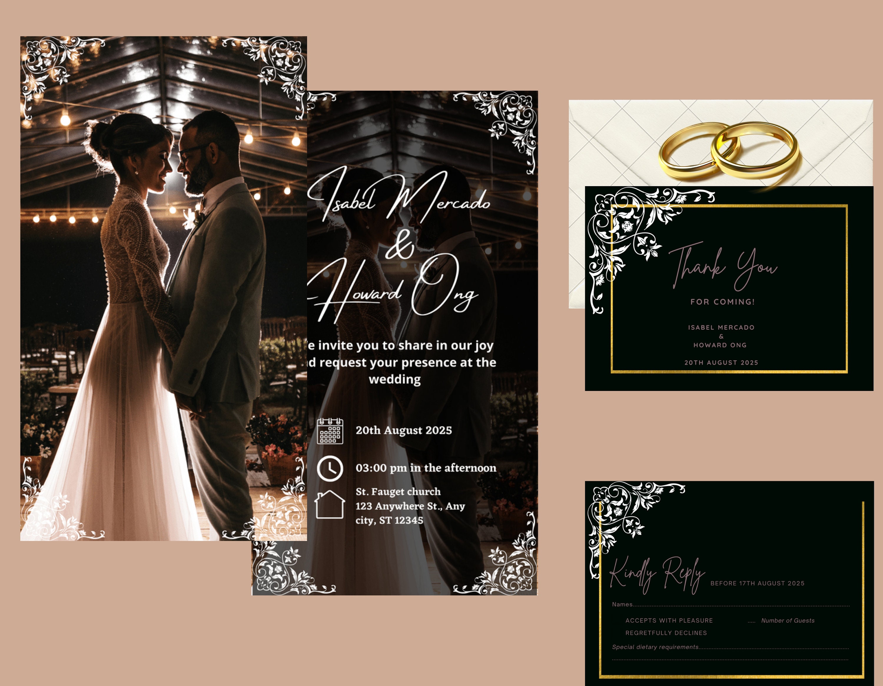 Romantic Photo Wedding Invitations Editable Photo Invitation - Etsy