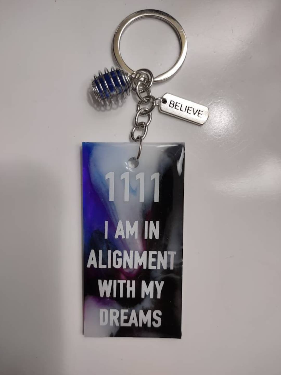 Angel Number Keychains, Key Tags, With Crystals, Epoxy Keychains - Etsy