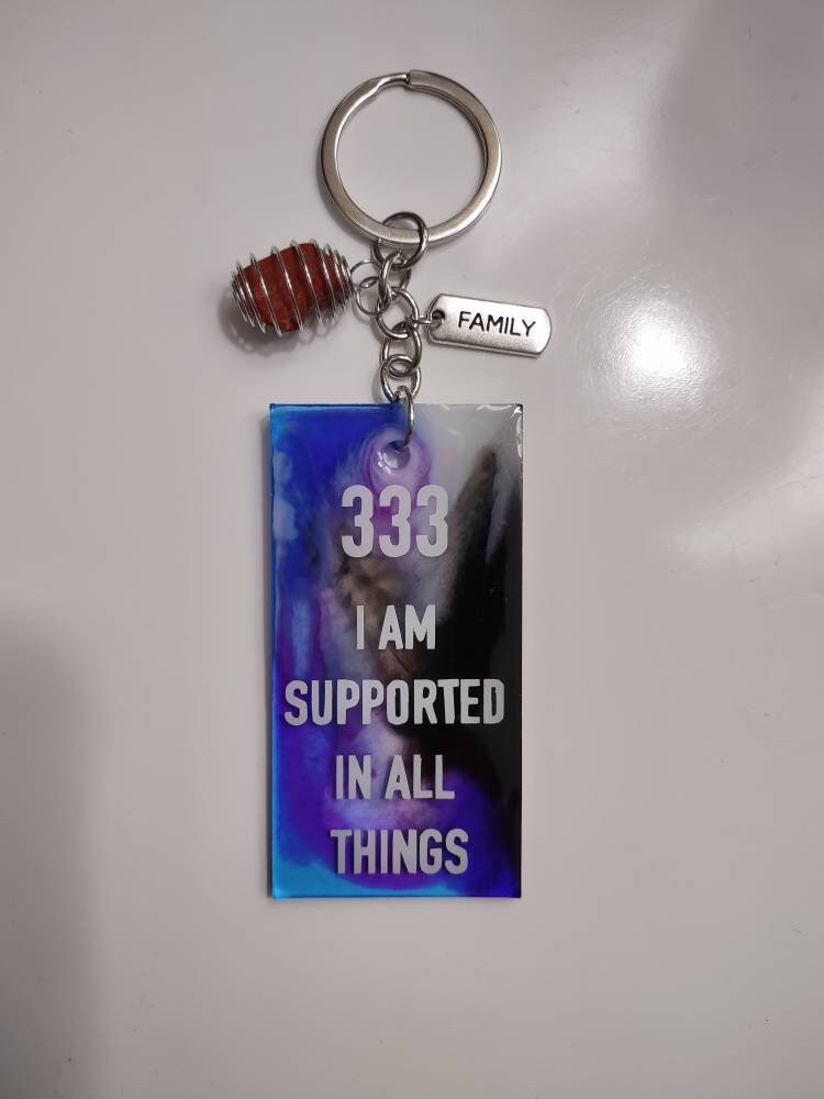 Angel Number Keychains, Key Tags, With Crystals, Epoxy Keychains - Etsy