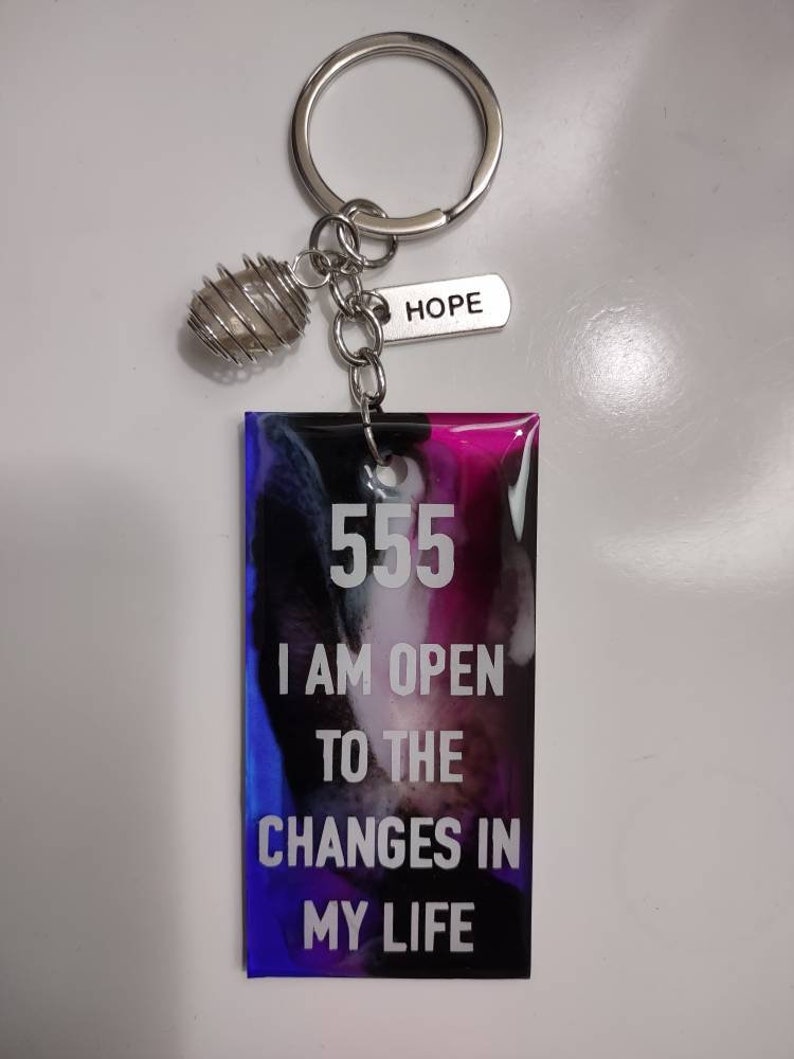 Angel Number Keychains, Key Tags, With Crystals, Epoxy Keychains - Etsy
