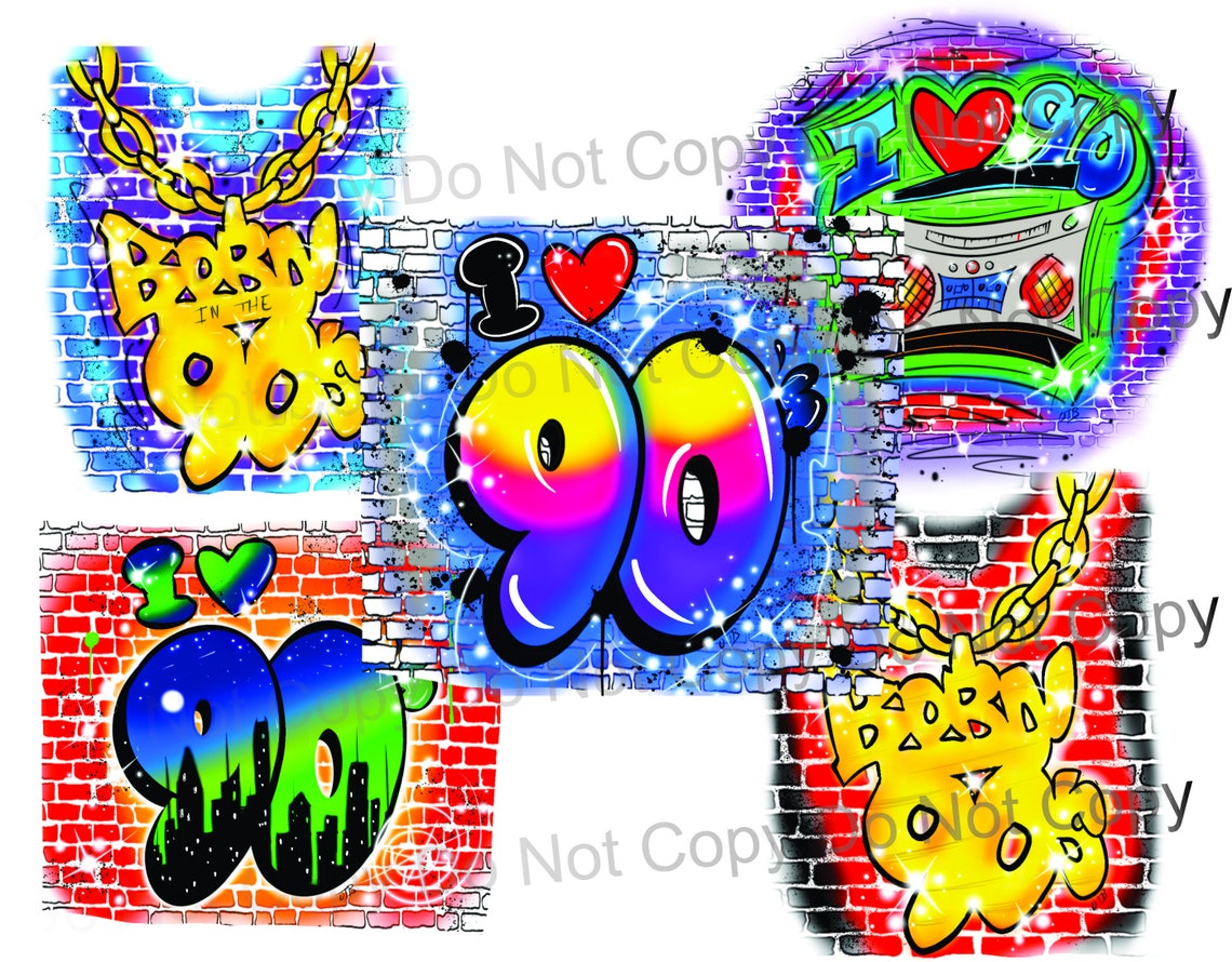 90's Airbrush Sublimation Throwback Designs. 5 Designs. - Etsy