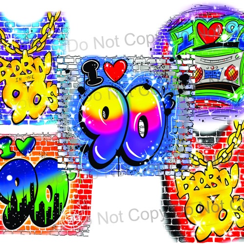 90's Airbrush Sublimation Throwback Designs. 5 Designs. - Etsy