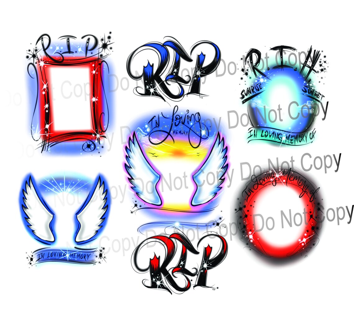 RIP Digital Designs for You to Customize 7 Airbrush Designs - Etsy