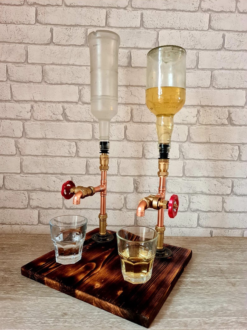 The Twins Copper Bar Optic Dispenser. Summer Bar Man Cave Gift - Etsy UK