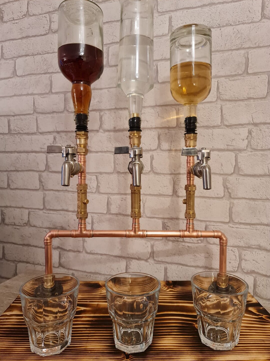 Triple X Deluxe Copper Dispenser Chrome Taps Mini Bar Dispenser Mancave ...