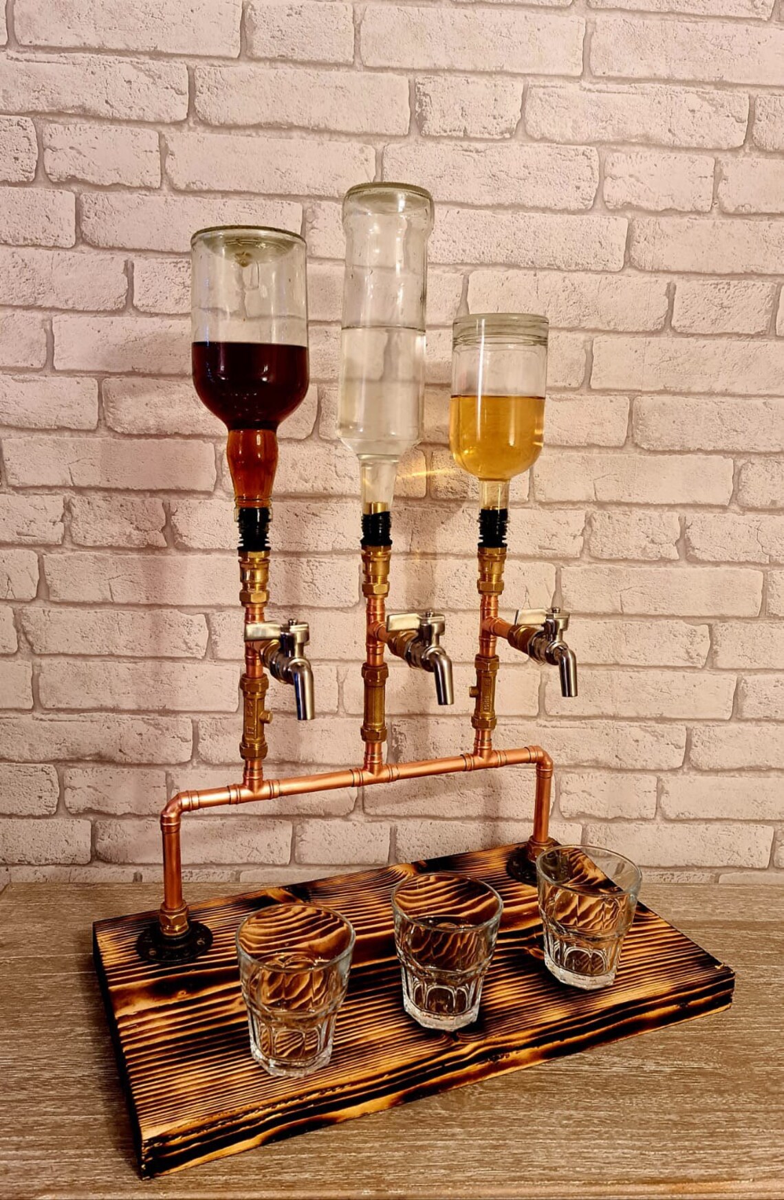 Triple X Deluxe Copper Dispenser Chrome Taps Mini Bar - Etsy