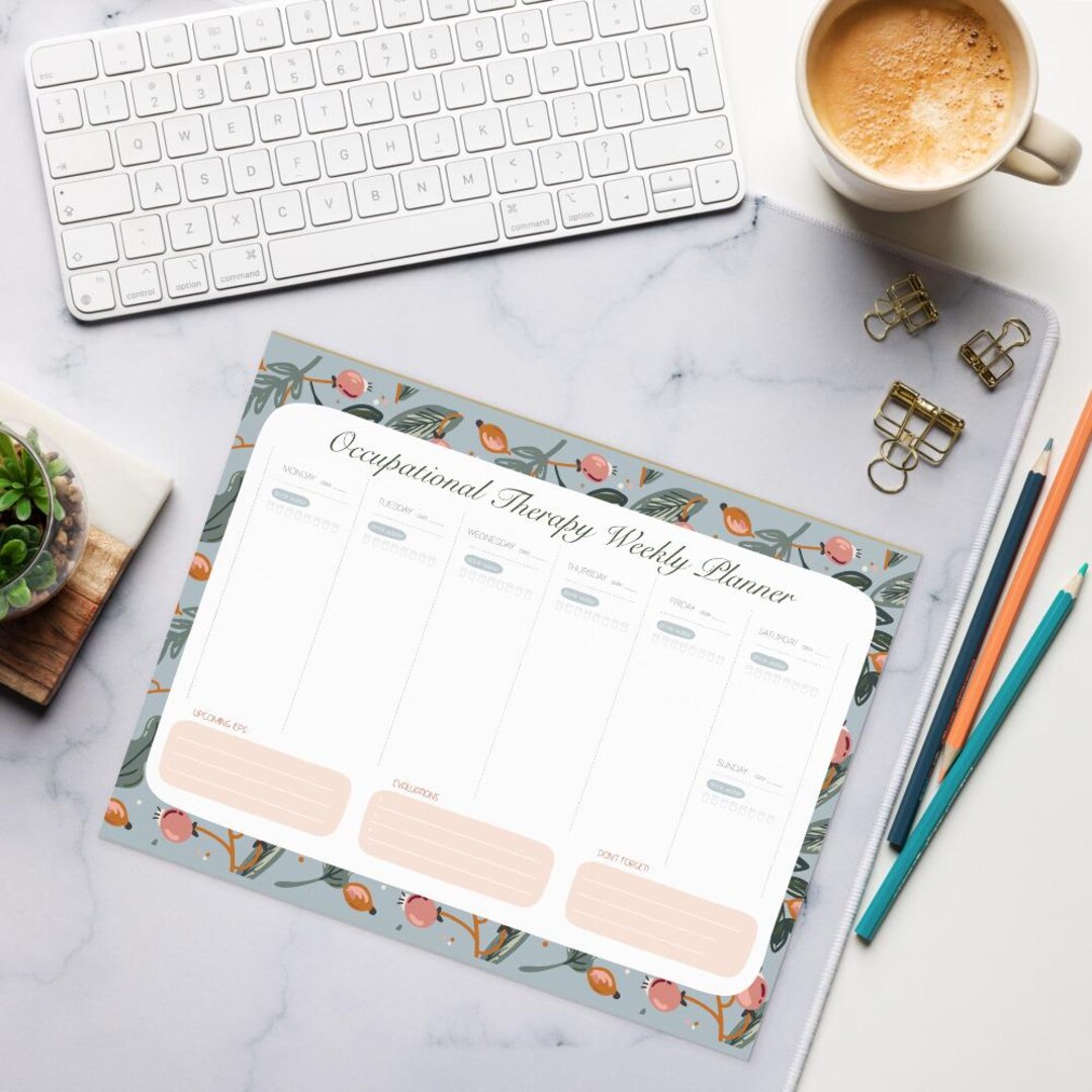 OT Weekly Planner, OT Weekly Schedule, Occupational Therapist Gift, OT ...