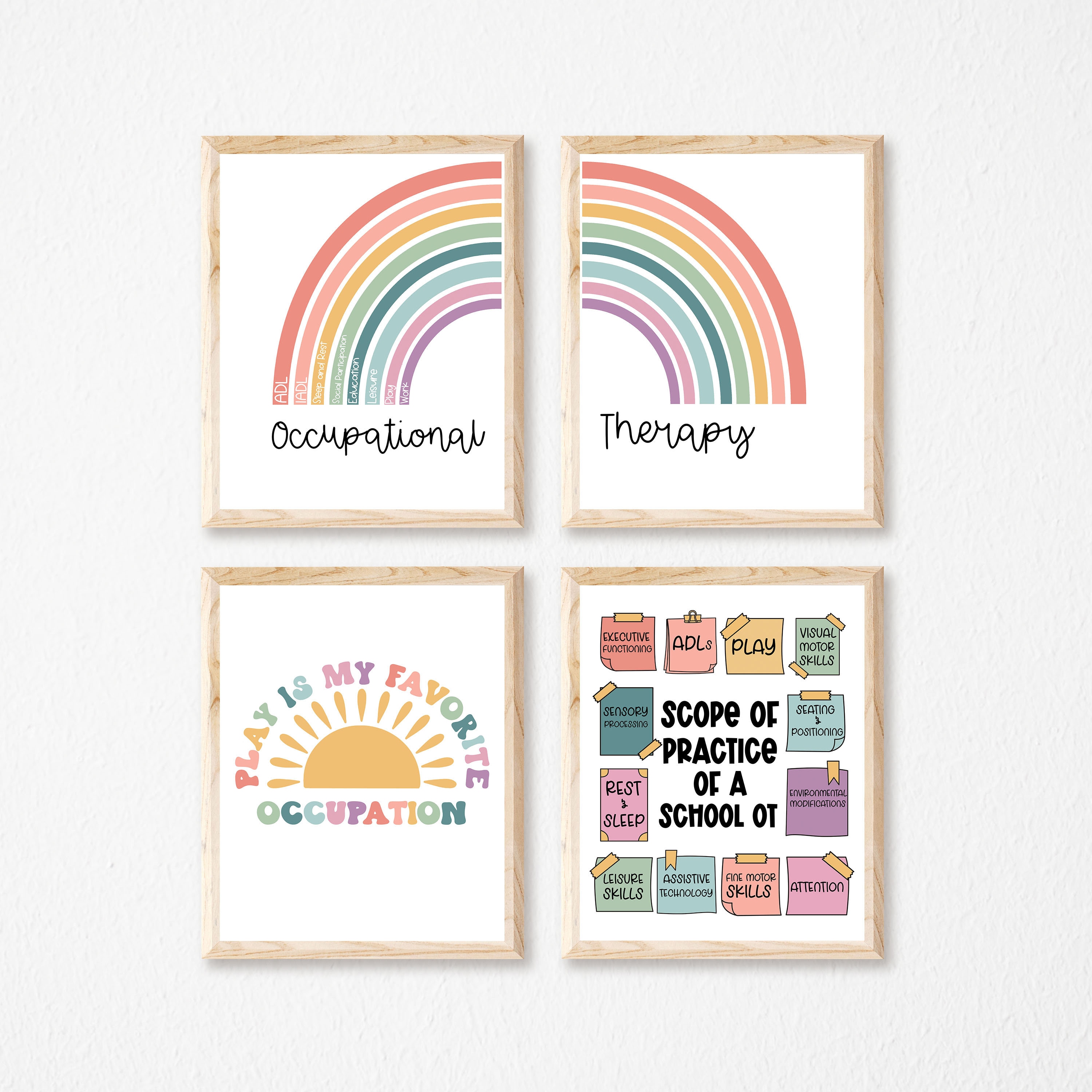 Occupational Therapy Digital Wall Art, OT Areas of Occupation and ...