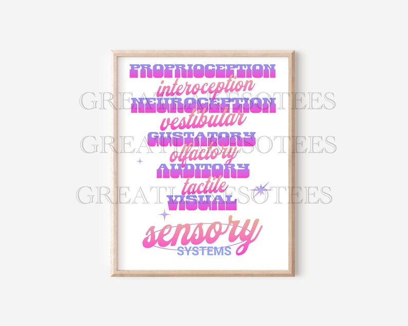 Sensory Systems Wall Art, Occupational Therapy Digital Print, Nervous ...