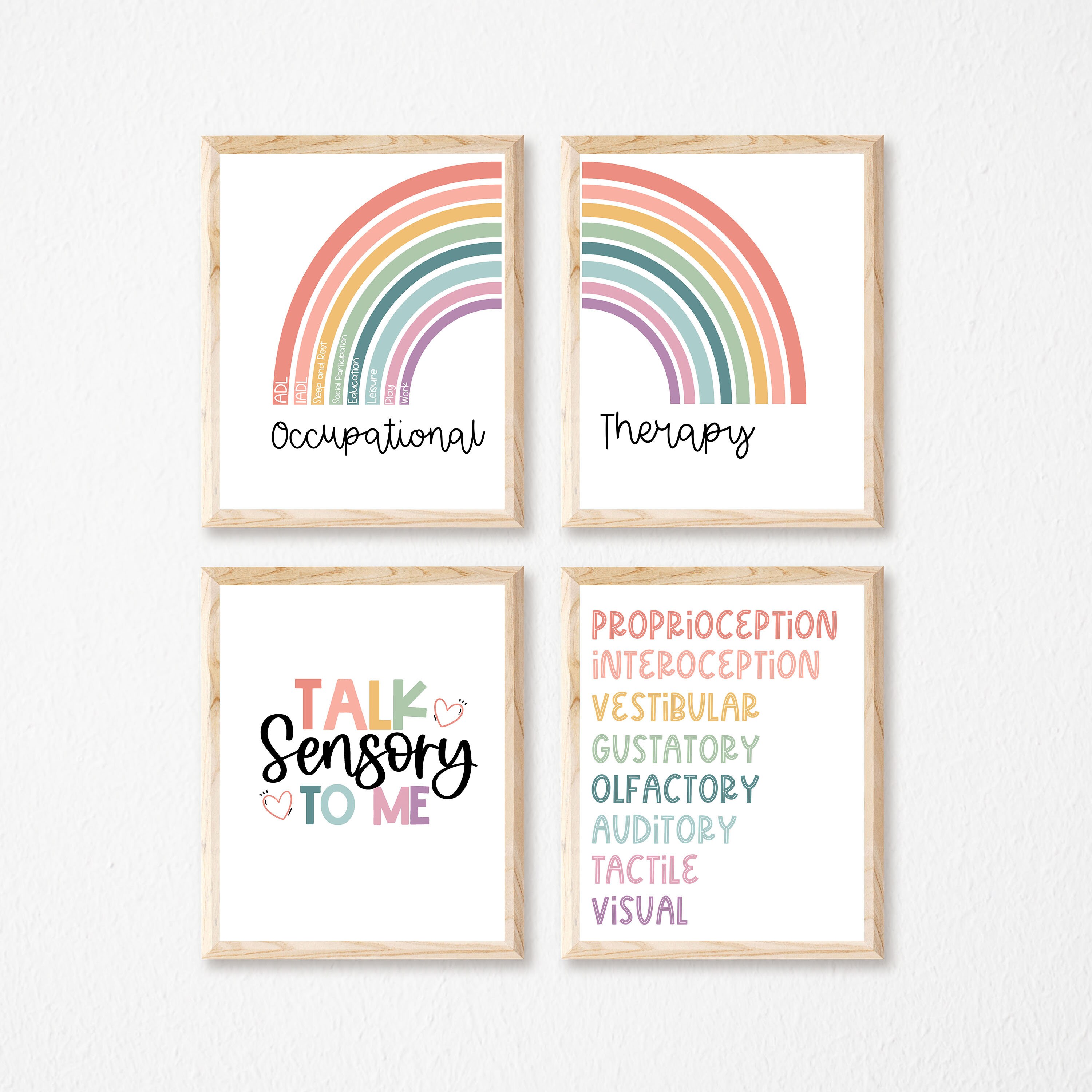 Occupational Therapy Digital Wall Art, Areas of Occupational Rainbow ...