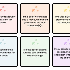 Book Club Discussion Questions, Customizable Printable Book Club ...