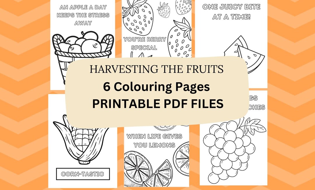 Harvesting the Fruit: Colouring Pages in Colouring Book - Etsy