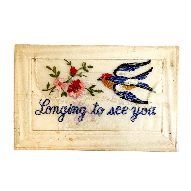 Embroidered Postcard - Etsy