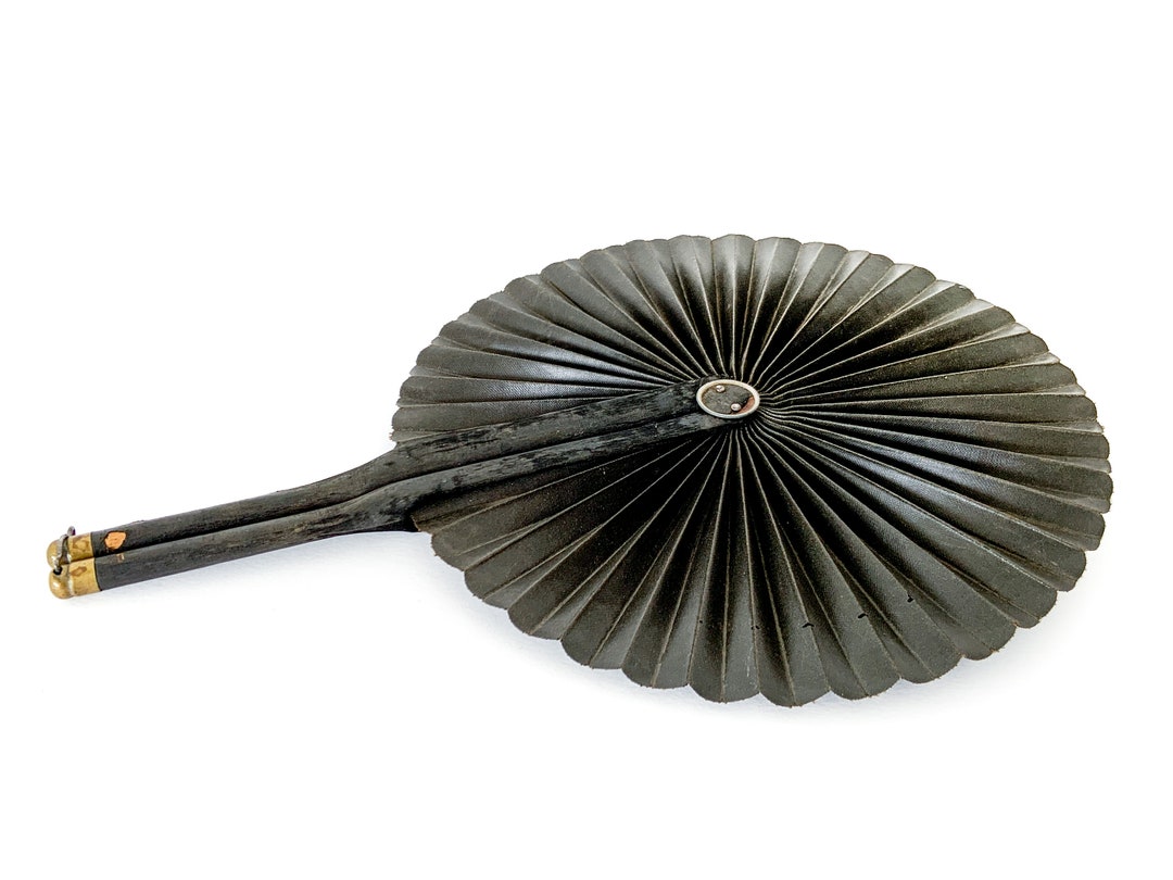 Victorian Mourning Cockade Fan / Antique Folding Black Hand Fan ...