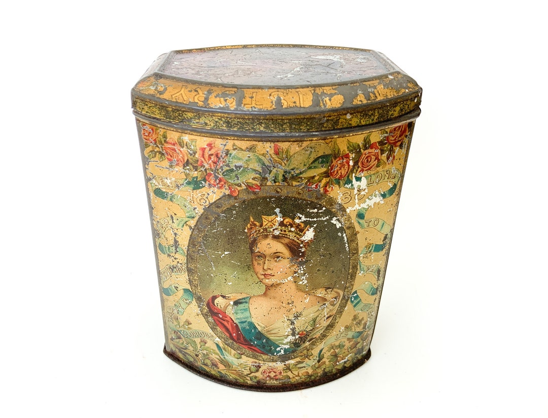 Antique Queen Victoria 1897 Diamond Jubilee Biscuit Tin / Antique ...