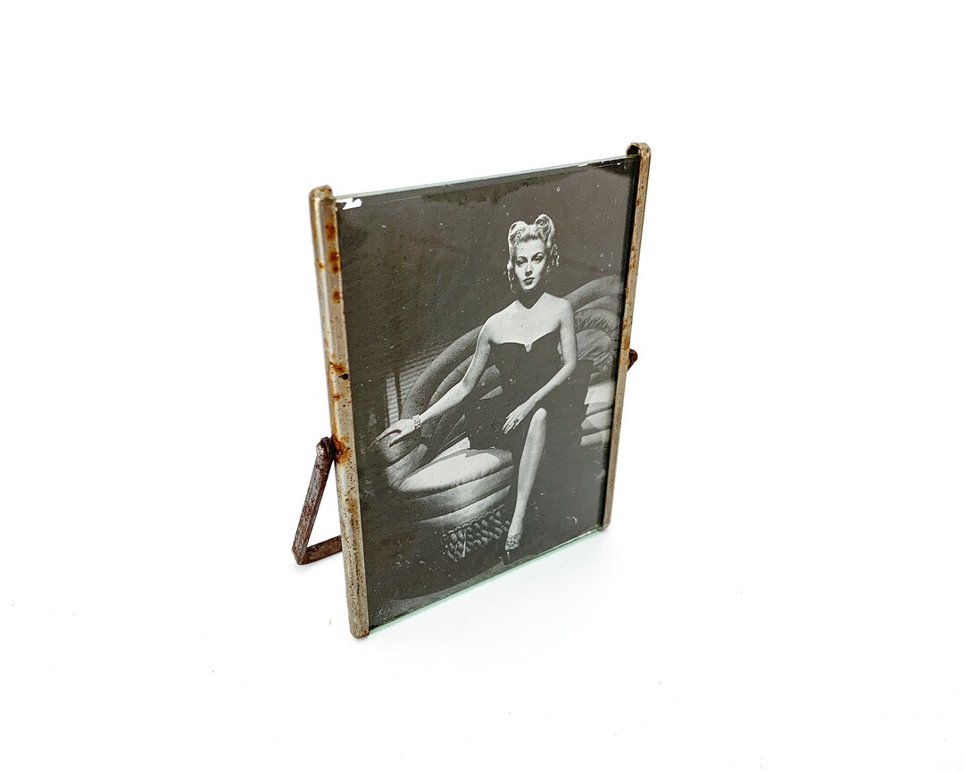 Vintage Two Sided Metal Frame Mirror / Vanity Mirror / Midcentury ...