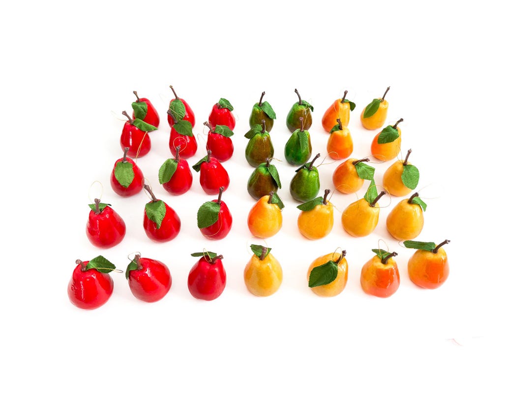 Set of 35 Vintage Christmas Pear Ornaments - Assorted Colors / Small ...