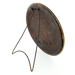 Antique 6" Circular Celluloid Photo Portrait of a Man With Prop Stand ...