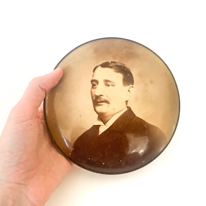 Antique 6" Circular Celluloid Photo Portrait of a Man / Antique Photo ...