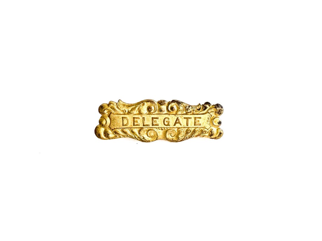Edwardian "delegate" Badge Pin, Antique Gold Tone - Etsy