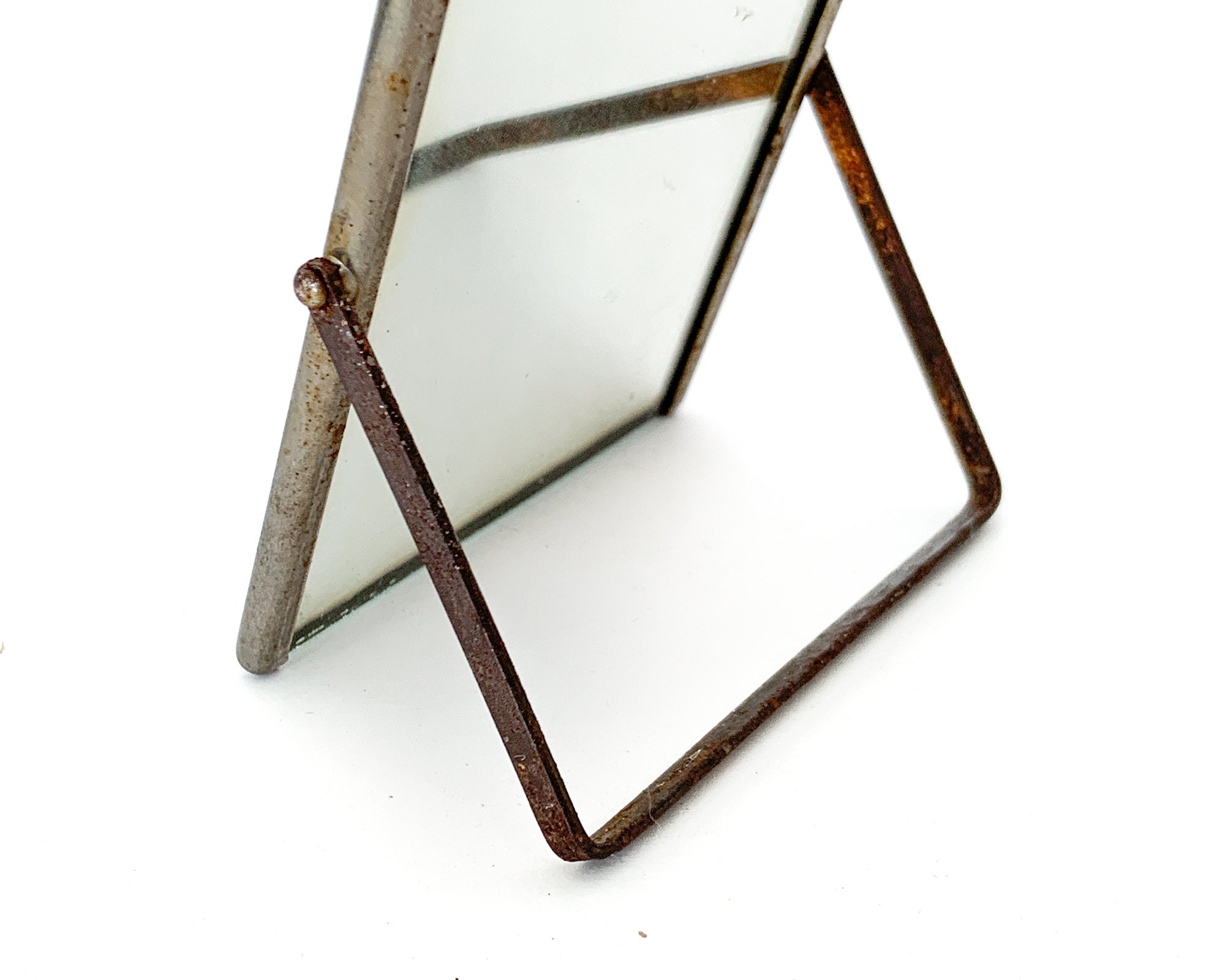 Vintage Two Sided Metal Frame Mirror / Vanity Mirror / | Etsy