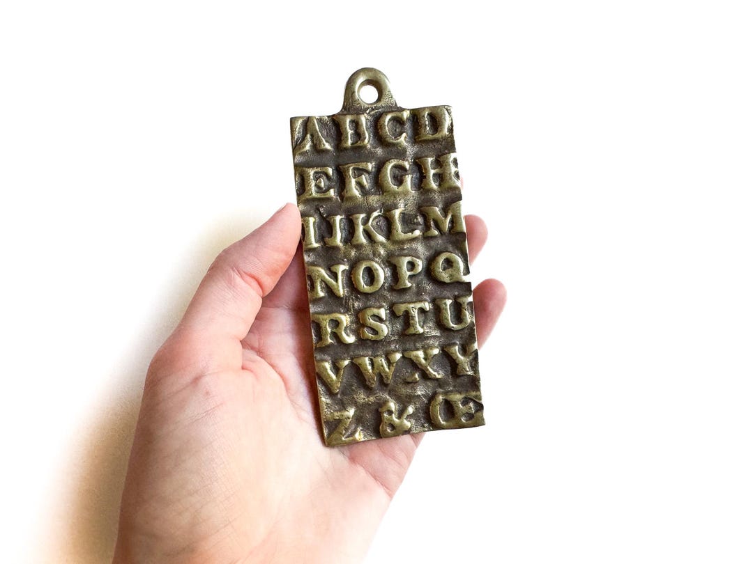 Vintage born Book Brass Alphabet Plate / Antique Reproduction / Vintage ...