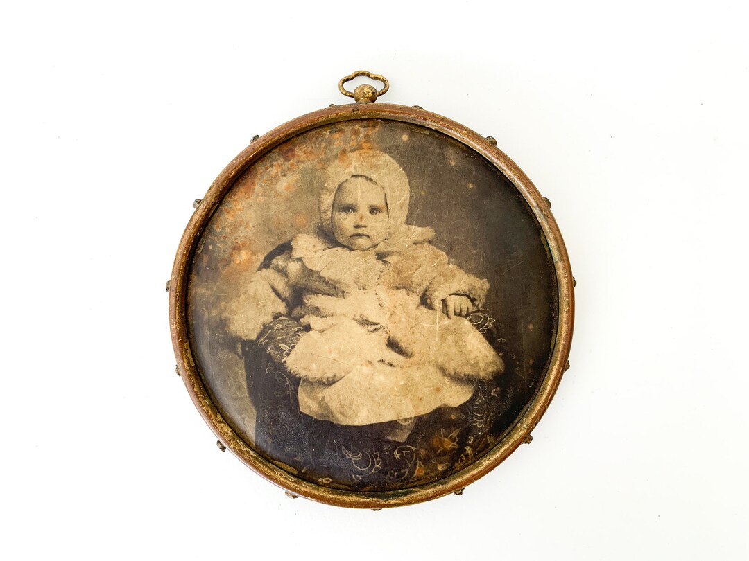 Antique 6" Circular Celluloid Photo of a Baby / Antique Celluloid Photo ...
