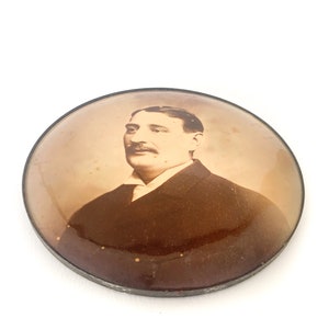 Antique 6" Circular Celluloid Photo Portrait of a Man / Antique Photo ...