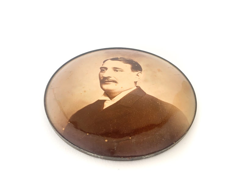 Antique 6 Circular Celluloid Photo Portrait of a Man / - Etsy