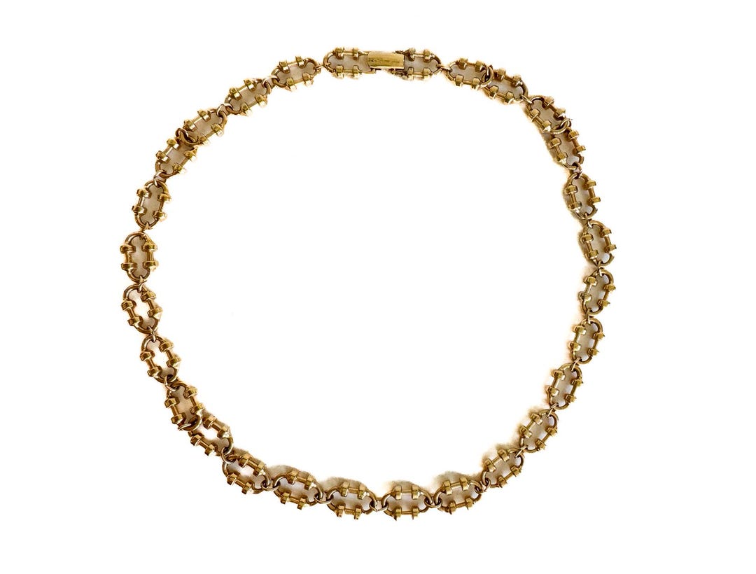 Vintage AVON Gold Tone Link Necklace / 1980s Chain Link Necklace ...