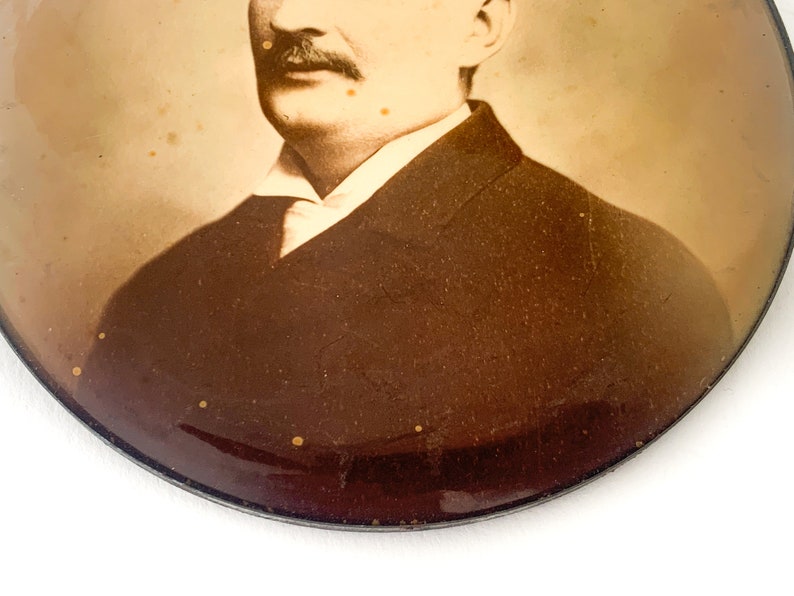 Antique 6 Circular Celluloid Photo Portrait of a Man / - Etsy