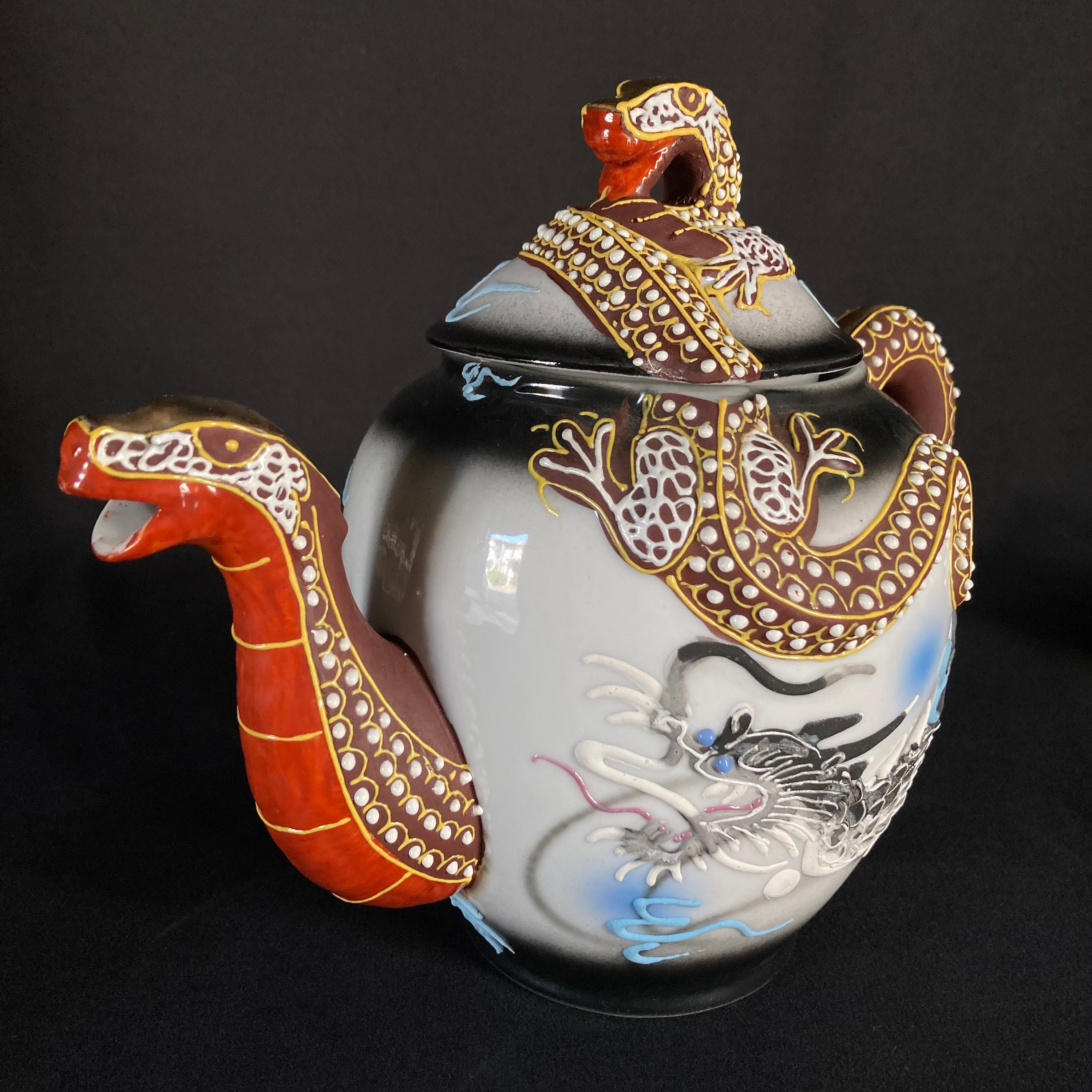 Gorgeous Dragon Head Tea Set Japanese Hand Painted Porcelain | Etsy